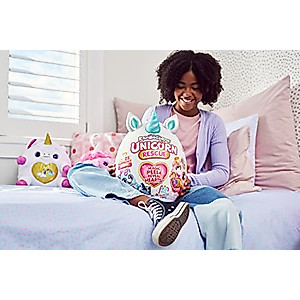 Rainbocorns Unicorn Rescue Surprise (Blue) by ZURU, Collectible Plush Stuffed Animal, Egg Toys, X-Ray Sticker Pack, Magical Slime, Headband, Ages 3+ for Girls, Children (Disco The Unicorn Plush)