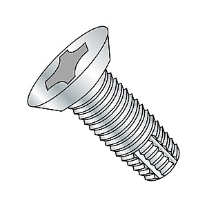 Small Parts 1216FPU Steel Thread Cutting Screw, Zinc Plated, 82 Degree Flat Undercut Head, Phillips Drive, Type F, #12-24 Thread Size, 1" Length (Pack of 50)