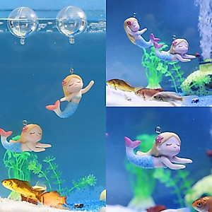 PAPIEEED Floating Mermaid Fish Tank Decor, Cartoon Aquarium Decorations for Aquatic Pets to Play Resin Aquarium Ornaments Suitable for All Kinds of Fish Tank