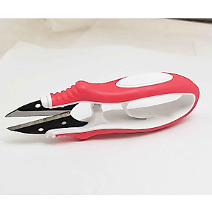 HONEYSEW 3PCS 5 Inch Sewing Scissors Clipper Thread Snips Small Embroidery Thrum Yarn Thread Cutter with Sheath Cover Trimming Nipper for Stitch DIY Supplies Thread Cutter Tool (3PCS RED Thread Snips)