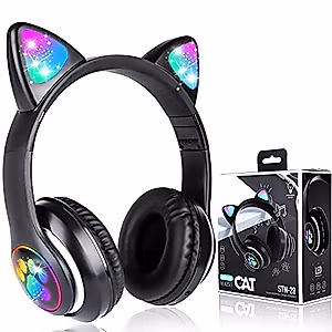 ONXE Kids Bluetooth Headphones, Over Ear Wireless Headsets with Microphone for Boys Girls Teens up to 10 Hours Playtime, with HD Stereo Sound, for iPad, Cellphone, Tablet, PC (Black)