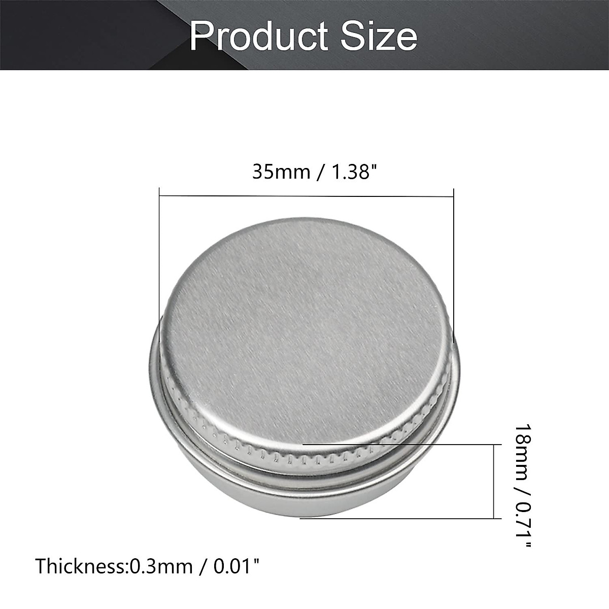 Othmro 6pcs 0.3oz Metal Round Tins Aluminum Tin Cans Containers with Screw Lid, 35*18mm(DxH) Silver tin cans for Salve, Spices, Lip Balm, Tea or Candies 10ml