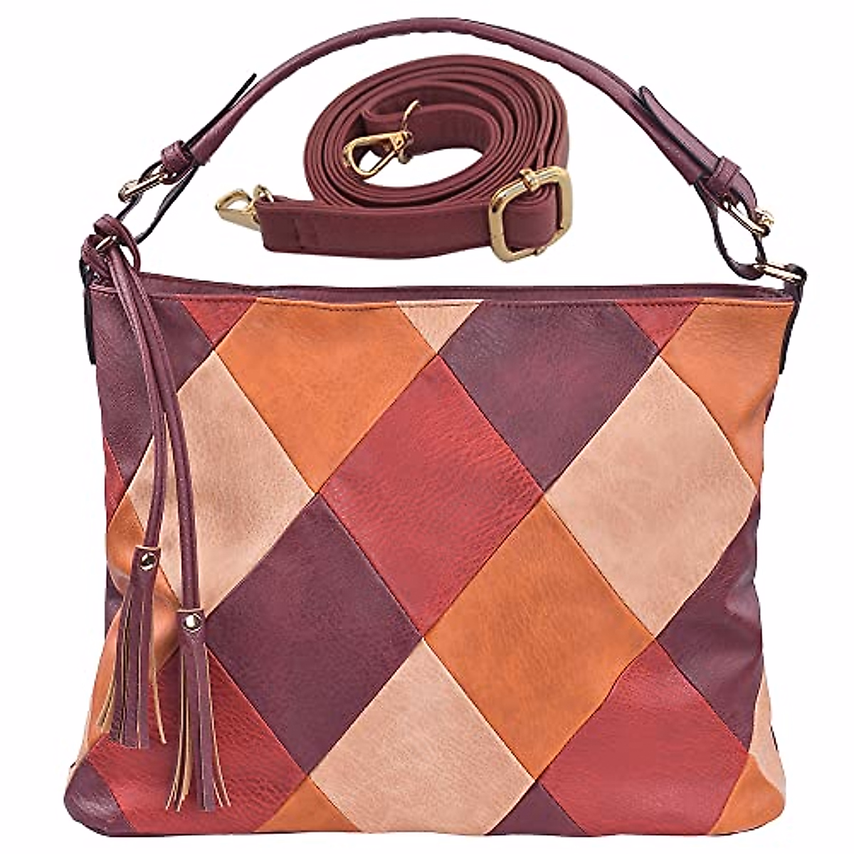 Women's Large Real Genuine Leather Tote Handbag Casual Travel Shoulder Crossbody Bag Colorful Fringe Top Handle Hobo Purse