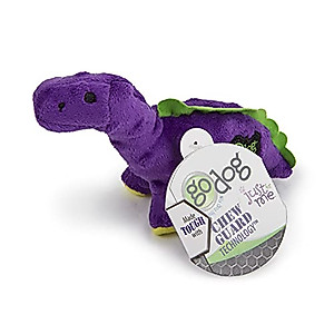 goDog Just For Me Bruto with Chew Guard Technology Plush Dog Toy, Purple, Mini