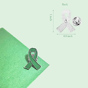 Green Ribbon Awareness Pin 20 Pcs Mental Health Awareness Brooch Hope Enamel Lapel Pins