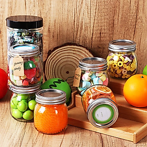 10oz Wide Mouth Mason Jars, 9 Pack Round Canning Jars with Silver Regular Lids and Bands, with EXTRA 9pcs Regular Mouth Lids for Honey, Jelly, Yogurt and Wedding Favors