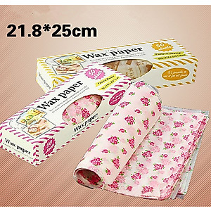 Wax Paper,Food Picnic Paper,50 sheets Grease Proof Paper,Waterproof Dry Hamburger Paper Liners Wrapping Tissue for Plastic Food Basket By Meleg Otthon(floral pattern)