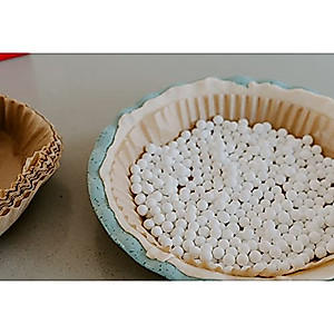 BakeBarn Parchment Paper for Pie Weights and Pans, Plastic Free Packaging, Pre Formed fit 8,9,10 Inch Dish, Natural Unbleached Food Grade Non-Stick Liners, High Heat Safe, Designed in USA, 50 Sheets