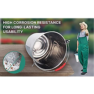 Skywin Metal Can with Lid - Durable 4 Gallon Metal Bucket with Lid for Heavy Loads - Environment-Friendly Metal Trash Can with Lid Outdoor, Safe Alternative to Plastic (2)