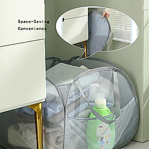 Pop Up Laundry Hamper 2Packs 90L Large Capacity Foldable Laundry Basket Mesh Collapsible Hamper with Reinforced Carry Handles for Laundry Room, Bathroom, Kids Room, College Dorm