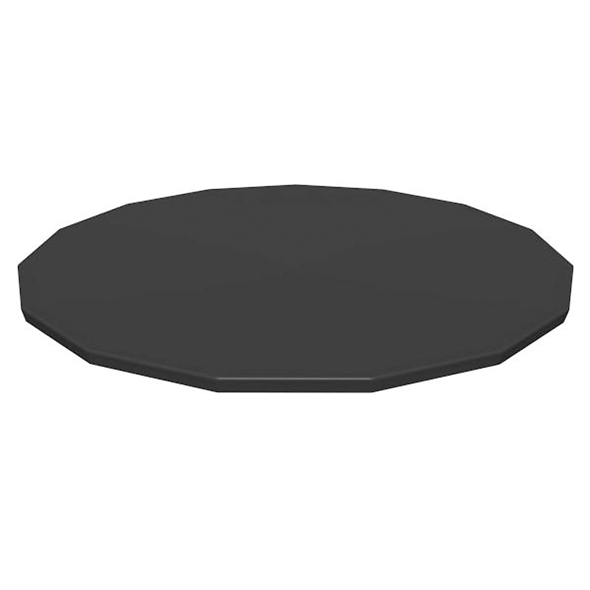 Bestway Flowclear PVC Round 15 Foot Pool Cover for Above Ground Frame Pools with Drain Holes and Secure Tie-Down Ropes, Black (Cover Only)