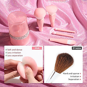 Travel Makeup Brushes BS-MALL Premium Synthetic Foundation Powder Concealers Eye Shadows With Diamond Case