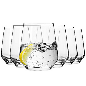 Krosno Water Juice Tumbler Drinking Glasses | Set of 6 | 13.5 oz | Splendour Collection | Perfect for Home Restaurants and Parties | Dishwasher Safe | Gift Idea | Made in Europe