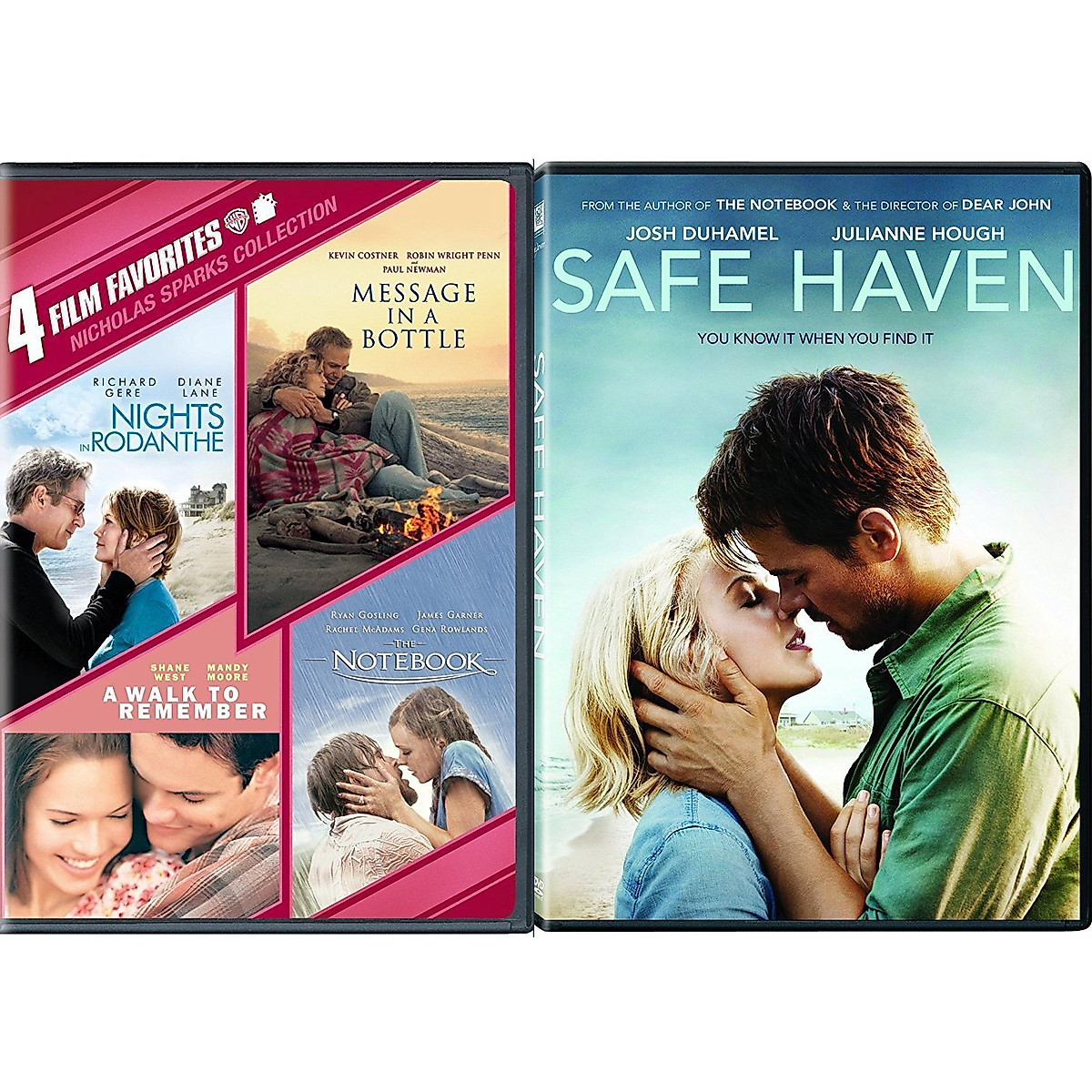 The Notebook + Safe Haven Romance Movies DVD A walk to Remember / Nights in Rodanthe / Message in a Bottle Set Double Love Twice as Much 5 movie pack