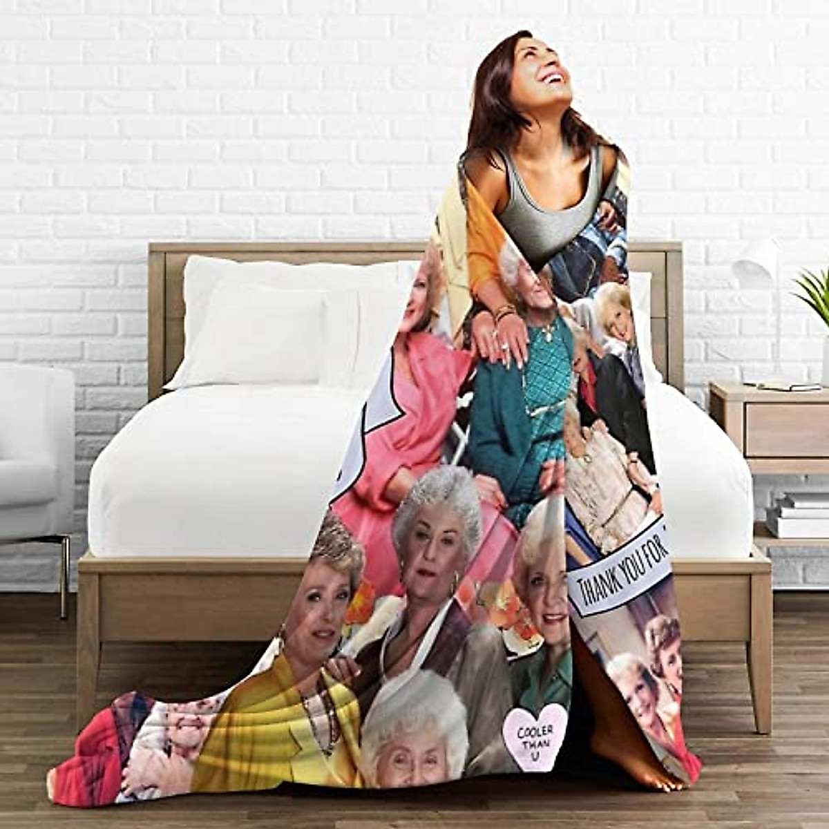 CANDU Fleece Throw Blankets Flannel Sleep Cozy Lightweight Ultra-Soft Micro Blankets for Sofa Travel Air Conditioning Bedding 80''x60'', Black 2