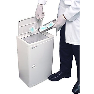 Janibell M450BW ABS 18-Gallon Hygienic Hands-Free Foot Pedal Operated Waste Disposal System, Rectangular, 11" Width x 17-3/4" Depth x 26-3/4" Height, White