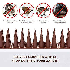 Bird Spikes, Bird Deterrent Spikes for Squirrel Raccoon Pigeon Animal Defender Spikes Anti Bird Spikes to Keep Birds Away (20 Pack)