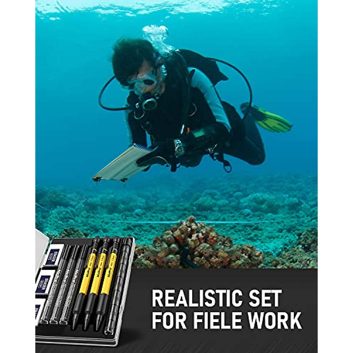 Nicpro 3 PCS 1.3 mm Mechanical Pencils Set with 36 Lead Refill, 3 Eraser - Weatherproof Metal Barrel, Heavy Duty Carpenter Pencil for Outdoor Marking Drafting Drawing Sketching Woodworking - with Case