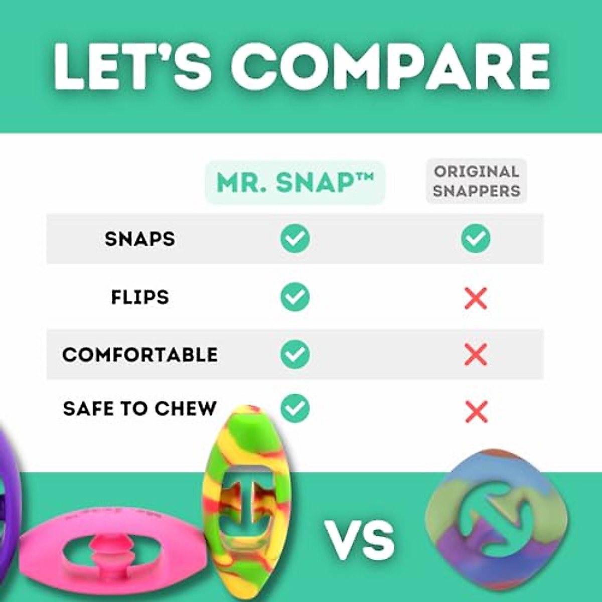 Mr. Snap | 2-in-1 Sensory Fidget Toy for Stress Anxiety ADHD Relief | Patented Flipping Suction Cup Snapper | Enhances Grip & Focus | for Kids & Adults (Dark Gray)