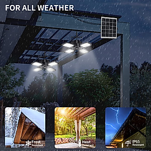 Aqonsie Solar Pendant Lights Outdoor Indoor, 1000LM Dual Head, 120° Adjustable Solar Motion Sensor Light with Remote & 4 Lighting Modes for Shed Gazebo Home Barn Chicken Coop Patio