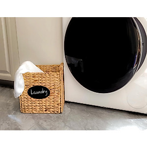 Ellinia Wicker Storage Basket, Water Hyacinth Storage Cube for Shelves, Large Woven Laundry Organizer, Hand Woven Storage Bins, 11 x 11 x 11.8 Inch, 4 - Pack