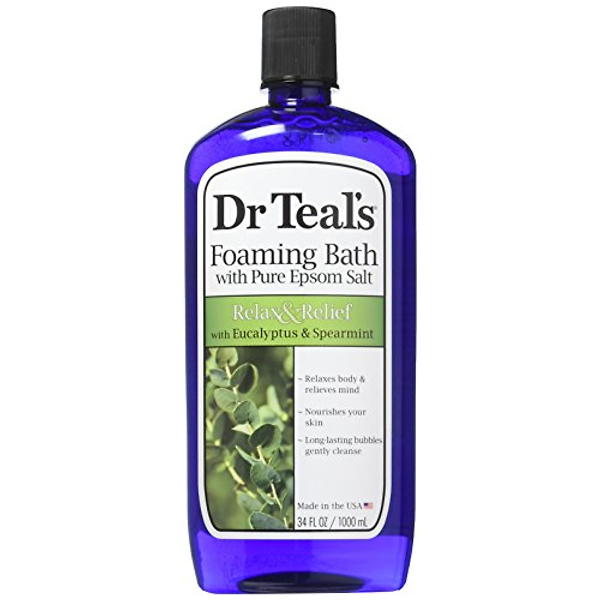 Dr Teal's Foaming Bath (Epsom Salt), Eucalyptus Spearmint, 34 Fluid Ounce (Packaging May Vary)
