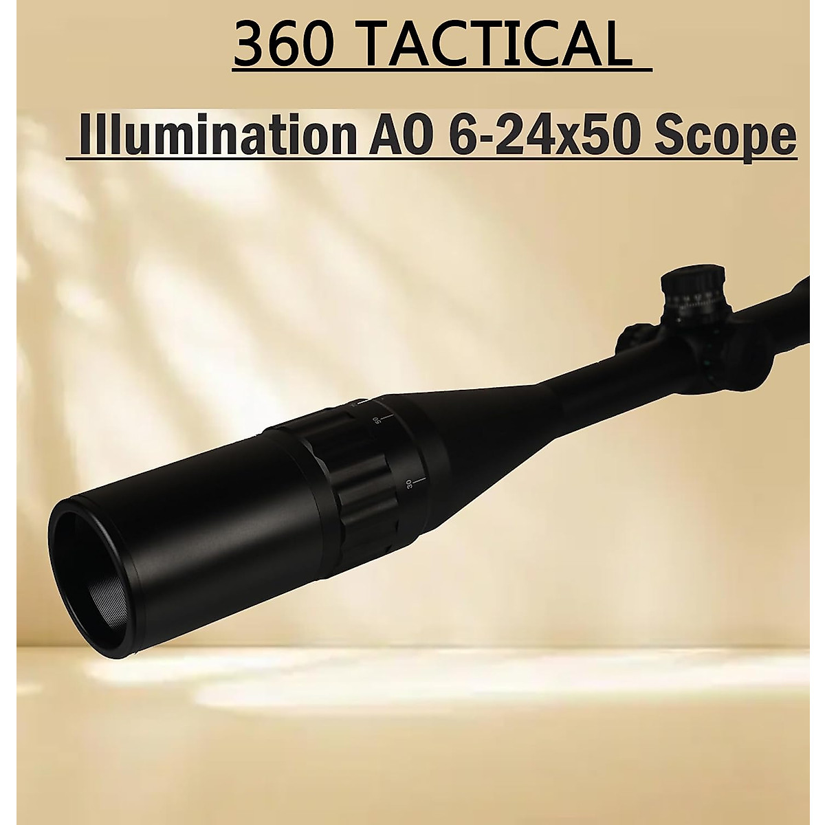 360 TACTICAL 6-24x50 AOE Red & Green Illuminated Rangefinding Mil Dot Hybrid Crosshair Scope
