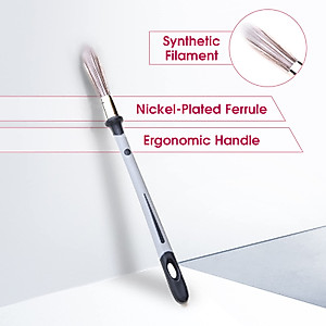 BKTLCAU 1pc 0.45 Inch Small Paint Brush, Paint Brushes for Walls, Touch up, Baseboards, Paint Brush for House Wall Corners, Paint Edger