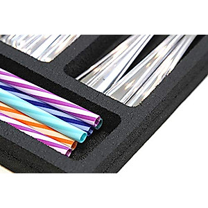 Polar Whale Flatware Silverware Drawer Organizer Cutlery Forks Knives Spoons Non-Slip Waterproof Compact Tray Insert 11 x 15 x 1 Inch 6 Slot Great for Home Kitchen RVs Campers Boats