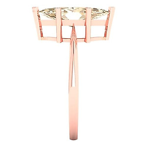 Clara Pucci 2.50 ct Marquise Cut Solitaire Natural Brown Morganite Engagement Bridal Promise Anniversary Ring 18K Rose Gold Size 10.5