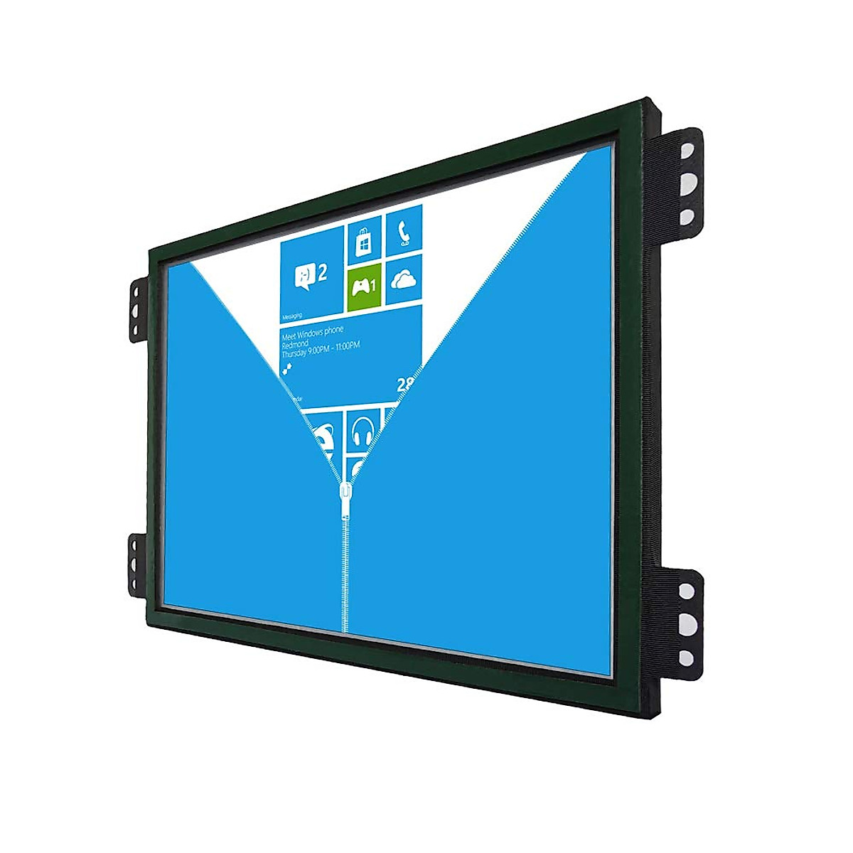 iChawk 8'' inch PC Monitor 1024x768 4:3 Fullview IPS LCD Screen Power On Boot Metal Shell Embedded Open Frame Industrial Display with Quick Easy Installation, Built-in Speaker, BNC HDMI-in K080MN-ZY2