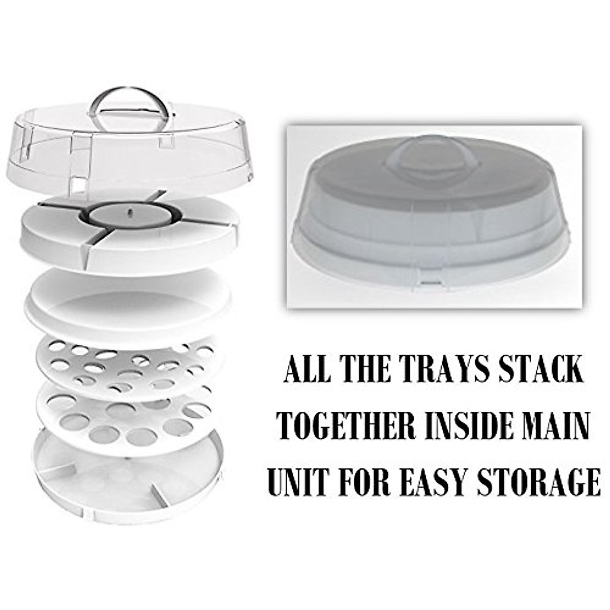 Crazy Chef Premium 6 in 1 Cupcake Carrier with Lid Collapsible Portable Cupcake, Deviled Egg, Pie, Chips and Dip and Cake Container - BPA Free