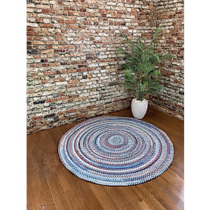 Capel American Heritage Barn Blue 0' 36" Round Braided Rug
