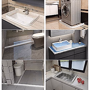 3" High Shower Water Splash Guard 67 Inch Collapsible Shower Threshold Water Dam Barrier Shower Dam Water Stopper To Keep Water In Shower Splash Guard For Walk In Shower Water Guard (5.6Ft）