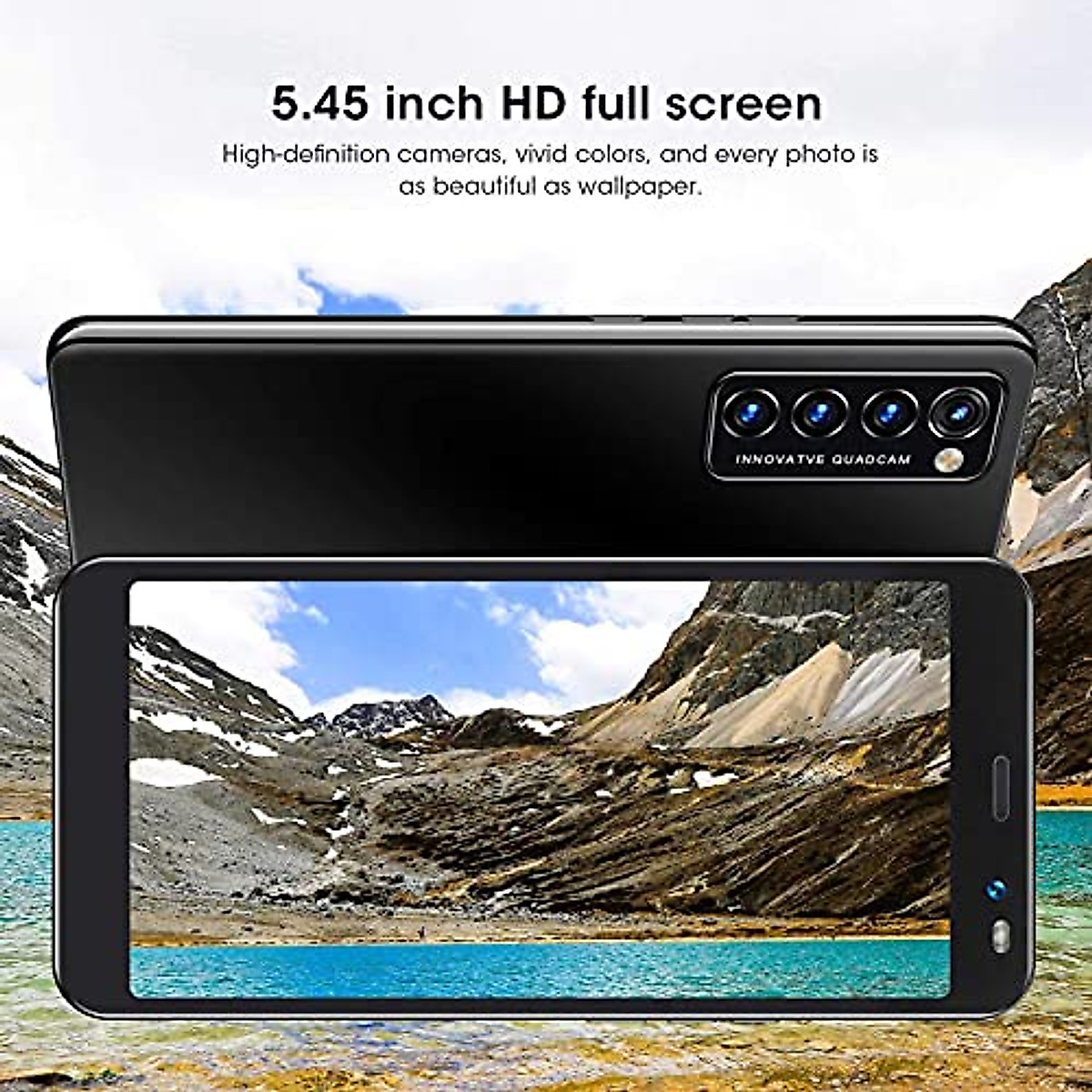 Unlocked 3G Smartphone for Android, 5.45inch Screen Cellphone 512MB 4GB Dualcore CPU Dual Cards Dual Standby HD Dual Camera Support Face Recognition,WiFi,BT,FM