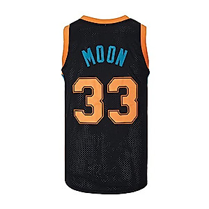 kekambas Men's #33 Moon Flint Tropics Movie Basketball Jersey Stitched Black Size L