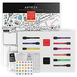 Arteza ARTZ-8639 Magnetic-Message-Boards, White (Weekly Calendar)