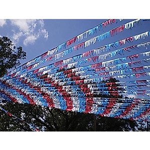 Generic 60 Ft.Metallic Fringe Pennant Red,Blue,Silver Auto Dealer Supplies Car Lot Dealership Patriotic