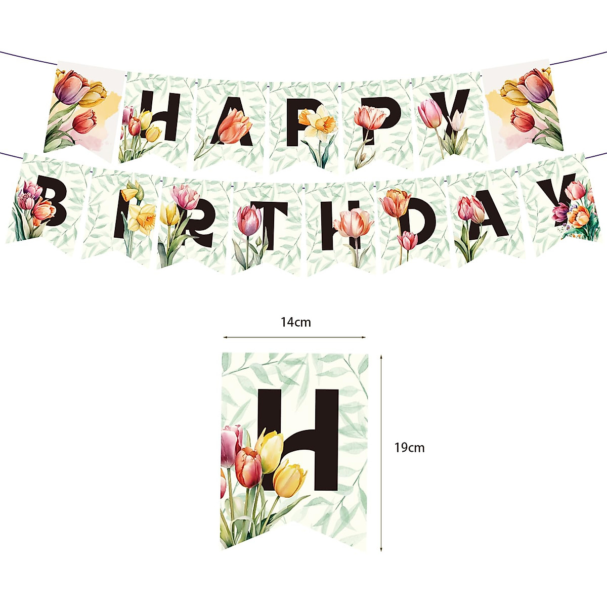 Tulip Party Decorations Tulip Flower Birthday Party Supplies Includes Tulip Birthday Banner Cake Topper Cupcake Toppers Balloons for Tulip Birthday Party Bridal Shower Baby Shower Decor