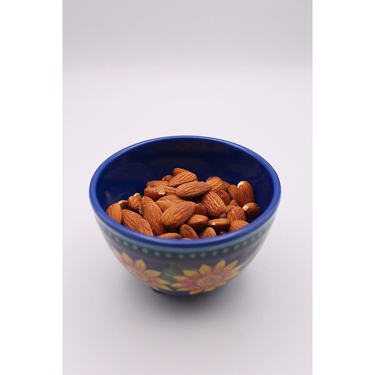 Chips and Salsa Chip Dip Bowl Set - Spanish 2 Piece Small Bowl Set Painted Blue Dishes with Sunflowers - Serving Bowls for Party and Fiestas (2)