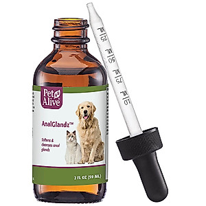 PetAlive AnalGlandz - Natural Herbal Cleansing Solution for The Anal Glands of Dogs and Cats - 59 mL
