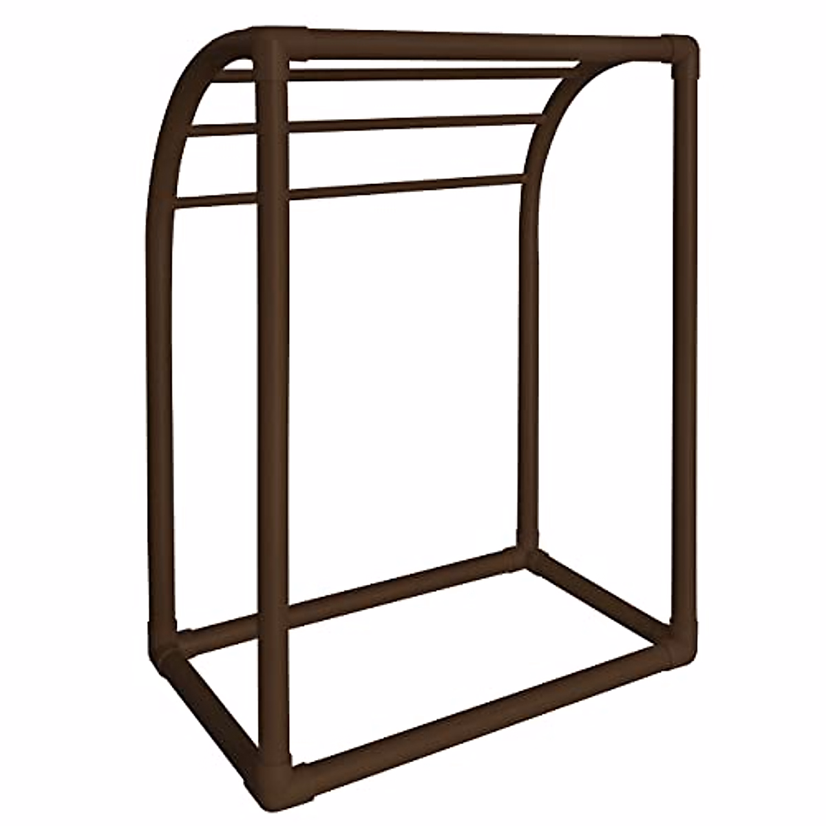 Pool Bins 5 Bar Outdoor Towel Rack - Free Standing Poolside Storage Organizer - Also Stores Floats, Paddles and Noodles, (23" L x 37.5" W x 49.5 H), Brown