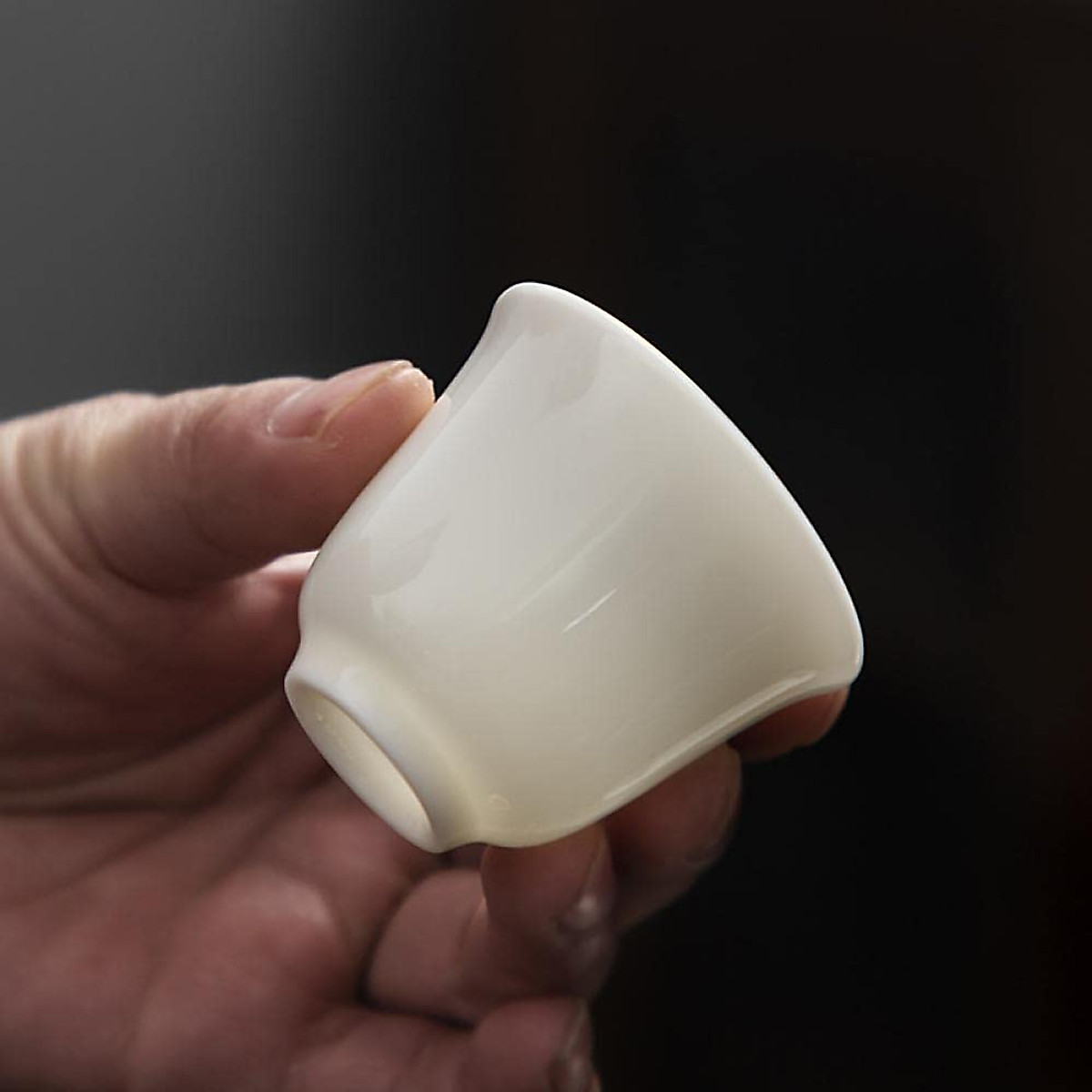 Sizikato 6pcs Pure White Chinese Porcelain Tea Cup, 45ml Exquisite Mini Sake Cup