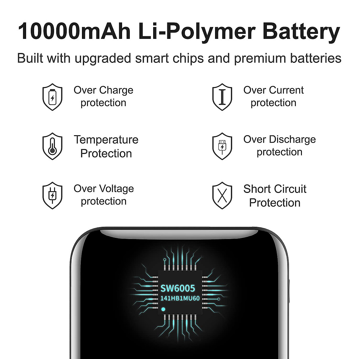 OKZU 5V 2A Power Bank for Heated Vest, Jacket, Stadium Seats, Chair Battery Pack, 10000mAh Packet Size LED Display Portable Charge for Heated Clothing, USB Heated Blanket, Coat