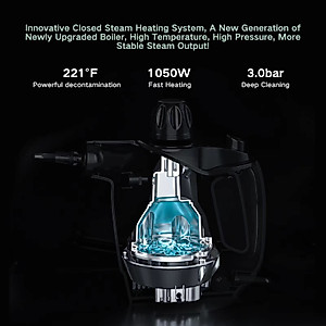 Handheld Steam Cleaner, Upholstery Steamer for Cleaning, 10 in 1 Portable High Pressure Steam Cleaner, Pressurized Steam Cleaner for Home Use, Furniture, Car, Sofa, Bathroom, Grill, Tile, Surface