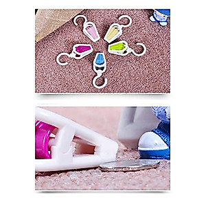GSHLLO 10 Pcs Colorful Plastic Swivel Hooks Laundry Hanging Clips Portable Clothes Pins Retail Hat Hanger Clips for Hats Pants Socks