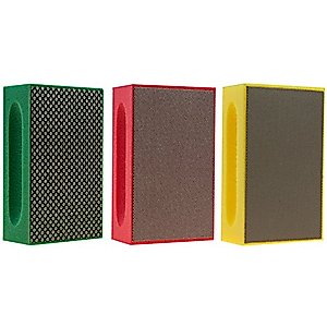 KGS PRO-PAD Diamond Hand Polishing pads (3 Pack, Combination set (grit 60, 200, 400))