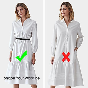 SUOSDEY Women Leather Thin Belt for Dress Jeans Skinny Waist Belt for Women Ladies