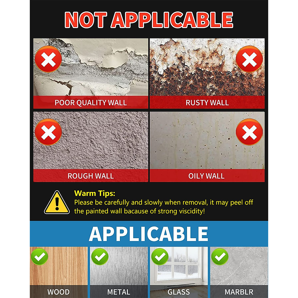 Teskyer Double Sided Tape Heavy Duty, Strong Adhesive Mounting Tape, Multipurpose Removable and Reusable Wall Tape Photo Frame Hanging Poster Tape Carpet Tape (16.4ft X 0.59in)