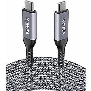 15FT USB C to USB C Cable 100W, Type C Fast Charging, Long Braided, Charger Cord Compatible with Samsung Galaxy S21 S20,Note 10/20,Google 4a/4/3 XL,MacBook Pro/Air,iPad Pro/Air, Dell XPS,Moto G7 Plus